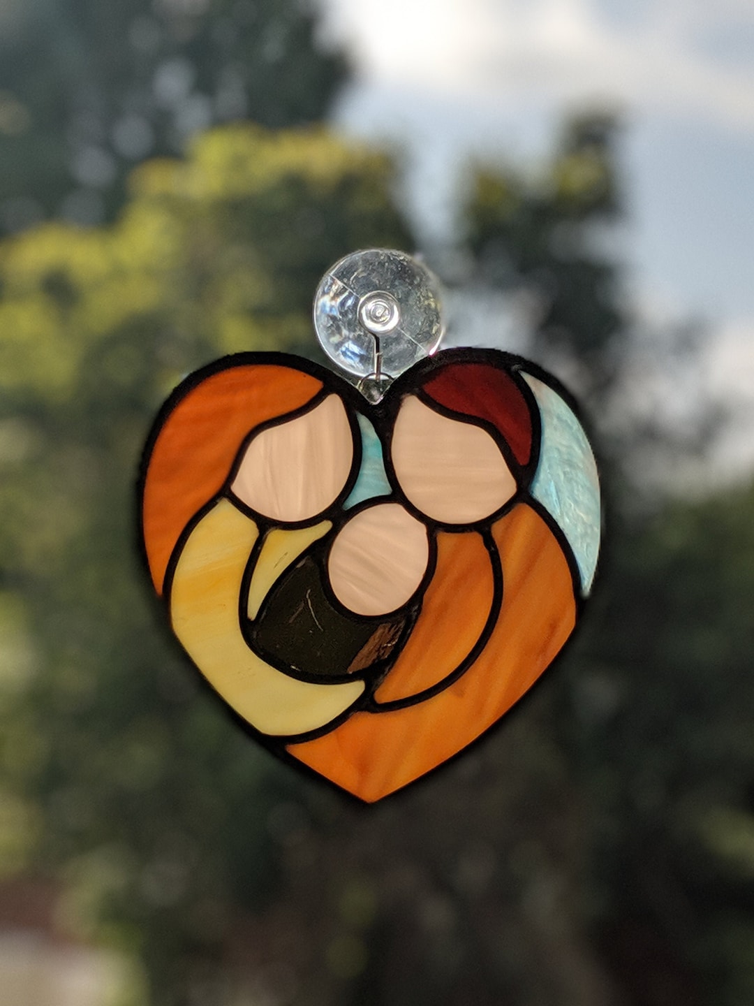 Digital Stained Glass Pattern - Family Heart • Resale Friendly - Etsy