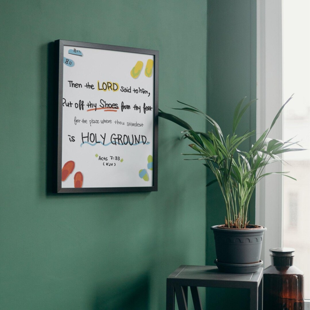 Bible Verse Printable Wall Art – Acts 7:33 Wall Art – Christian Front ...