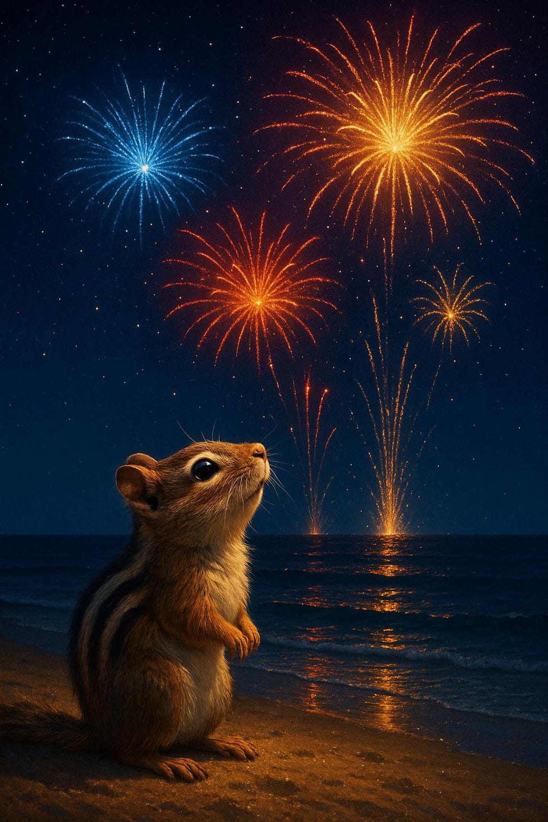 4th of July Chipmunk Watching Fireworks - Etsy
