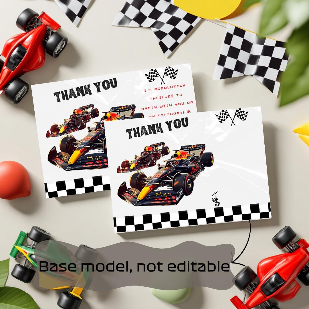 Formula 1 Birthday Invitation: Red Bull Racing Theme (editable Canva ...