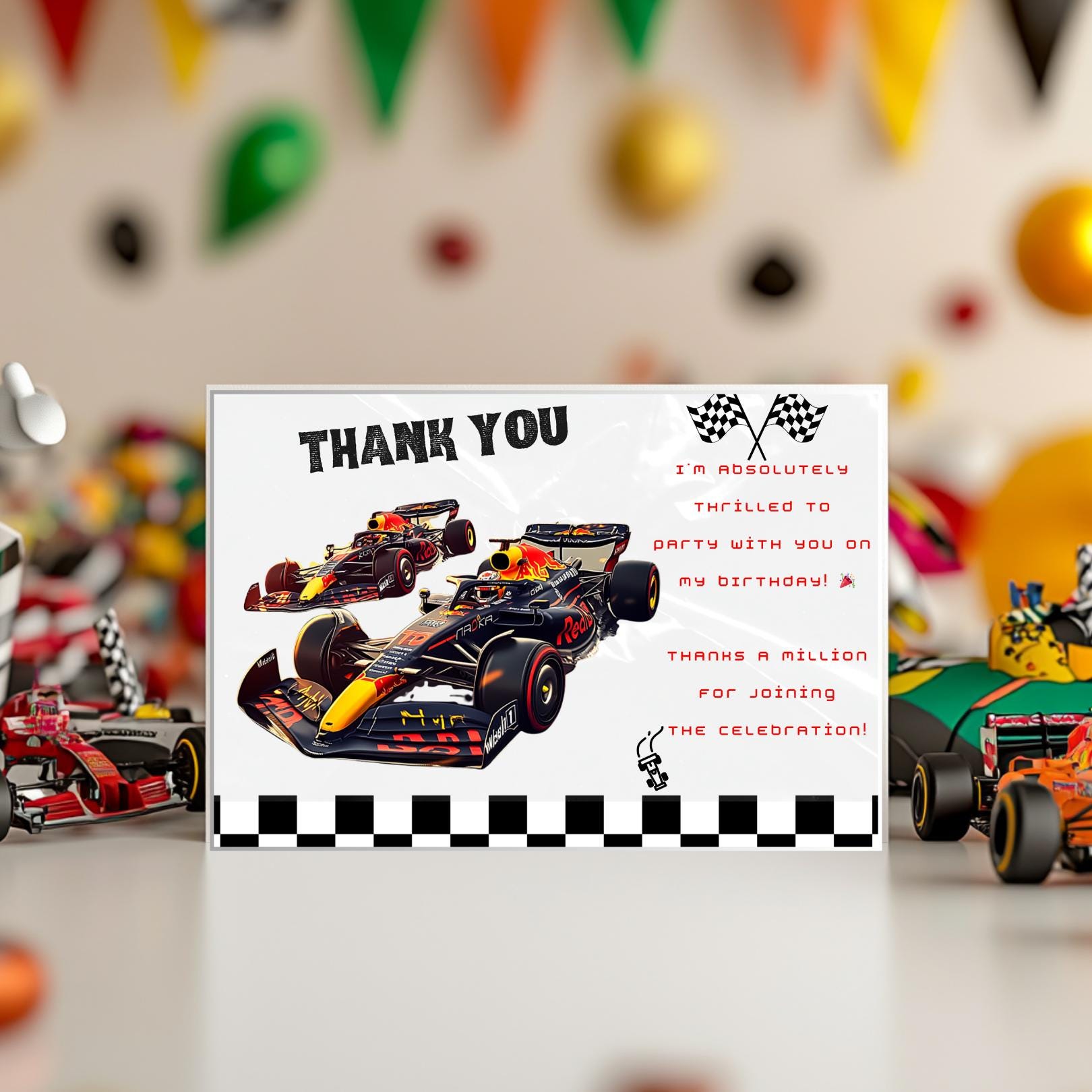 Formula 1 Birthday Invitation: Red Bull Racing Theme (editable Canva ...
