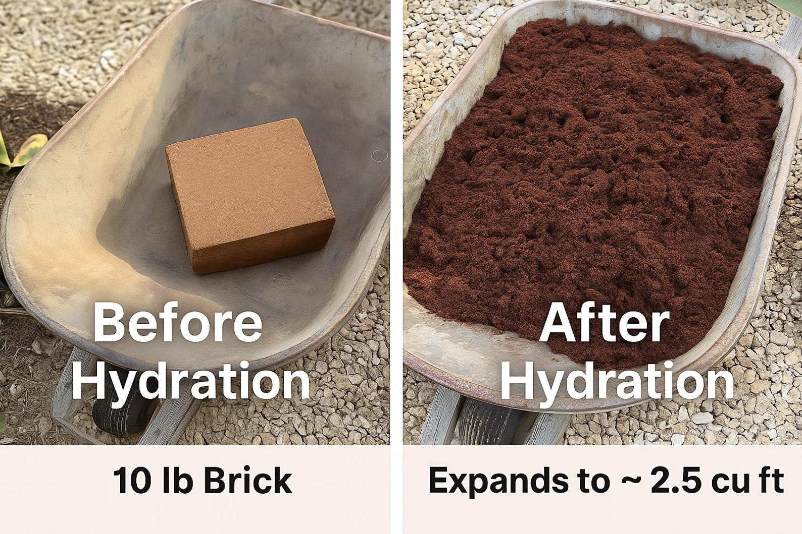 Coco Coir Brick 10 Lb (5 Kg) | Natural Growing Medium | 1/4, 1/2 ...