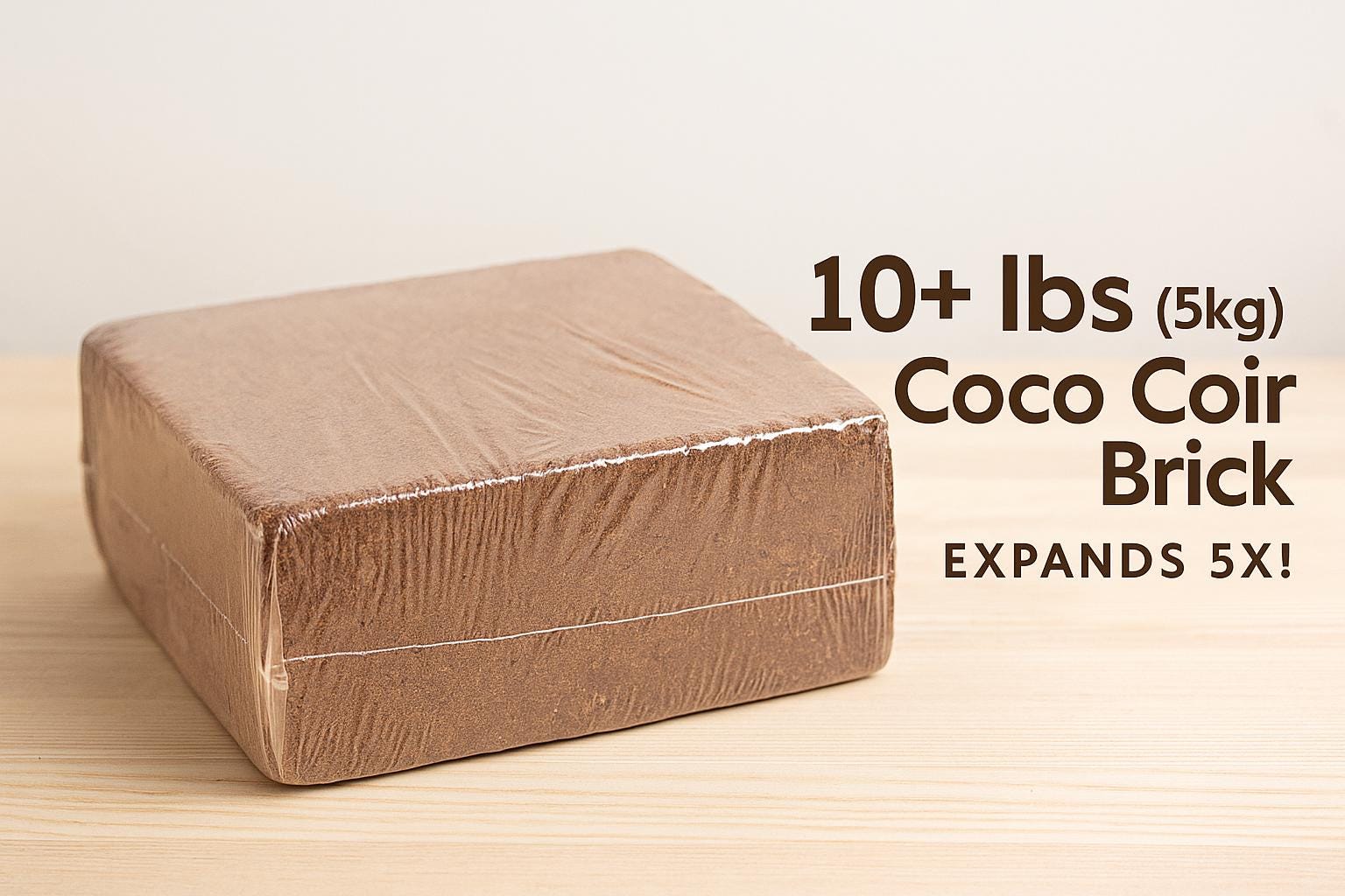 Coco Coir Brick 10 Lb (5 Kg) | Natural Growing Medium | 1/4, 1/2 ...