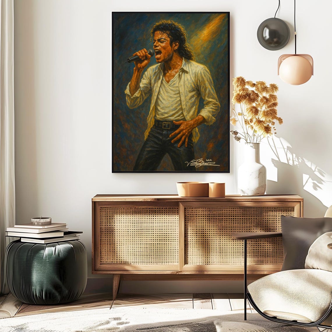 Michael Jackson Royal King of Pop Wall Art, Music Lover Room Decor ...