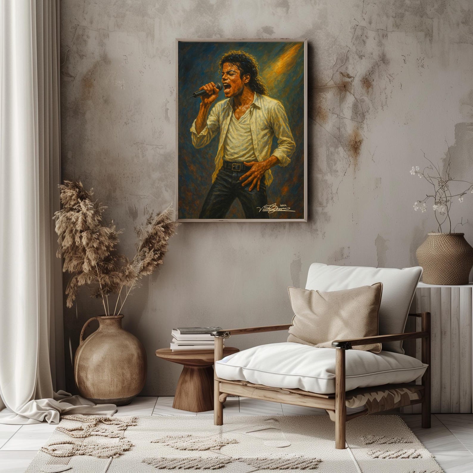 Michael Jackson Royal King of Pop Wall Art, Music Lover Room Decor ...