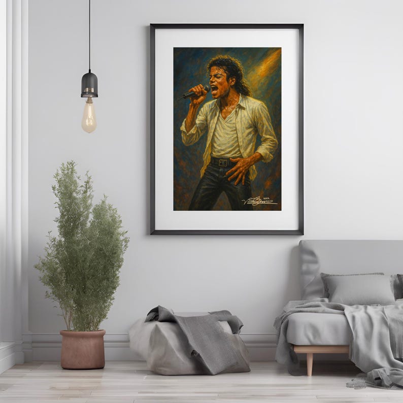 Michael Jackson Royal King of Pop Wall Art, Music Lover Room Decor ...