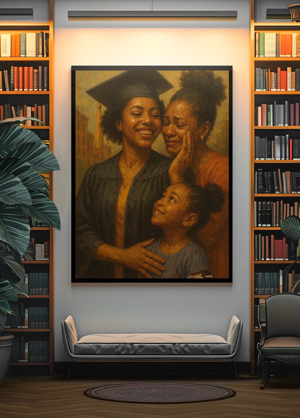 Vintage African American Graduation Day Family Artwork, Graduation ...