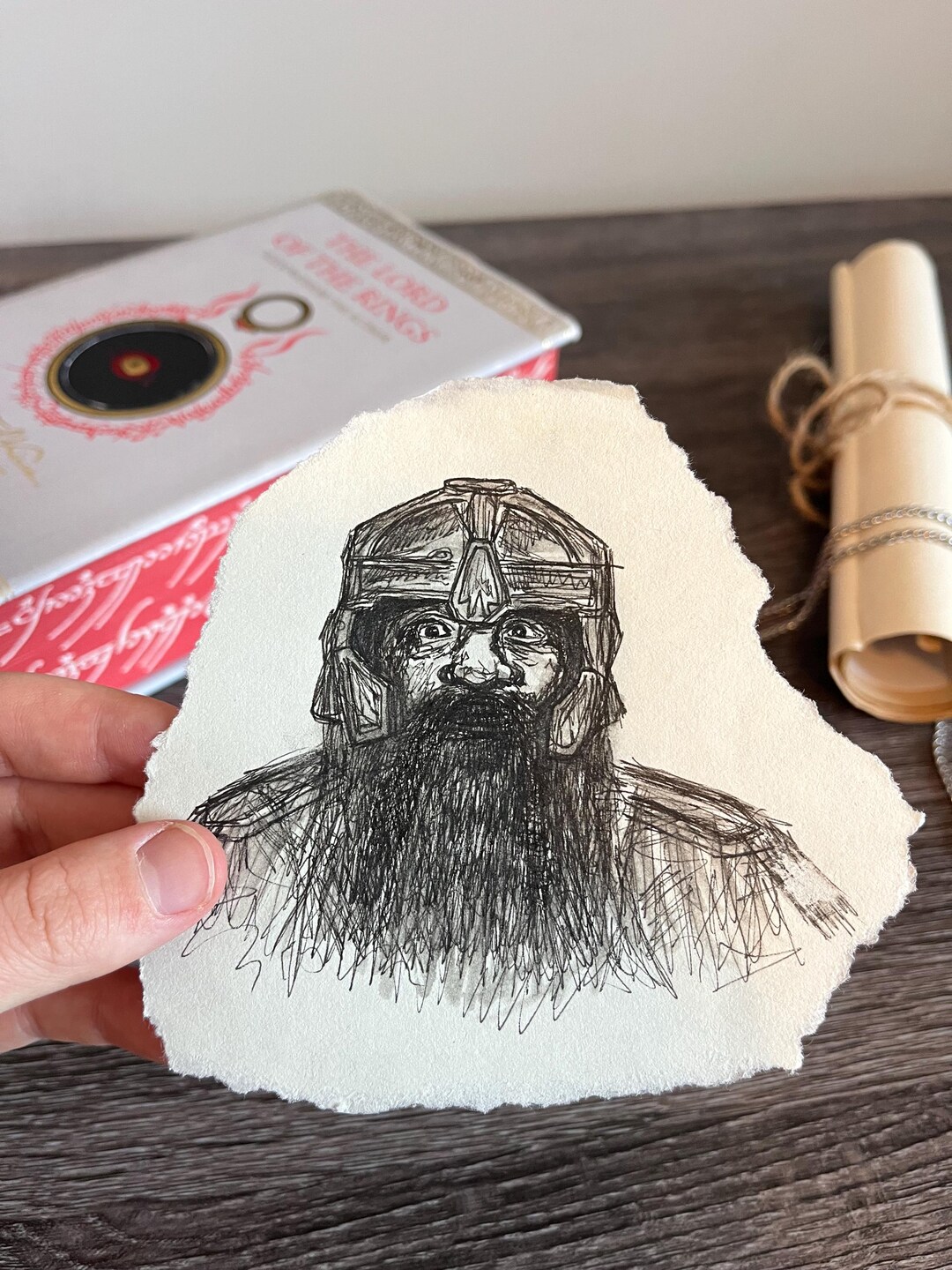 Gimli, “the Lord of the Rings”, Original Pen and Ink Drawing on Paper ...