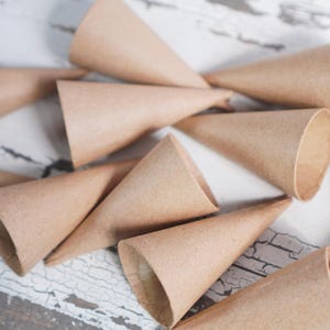 Mini Paper Mache Cones - Small 3 Inch Pressed Cardboard Craft Cones, 12 ...