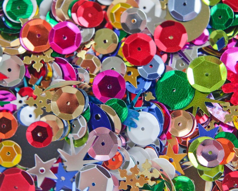 Retro Sequins and Spangles Multi Color Novelty Mix 1/2 Cup | Etsy