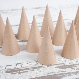 Paper Mache Cones - Small 4 Inch Pressed Cardboard Craft Cones, 12 Pcs ...