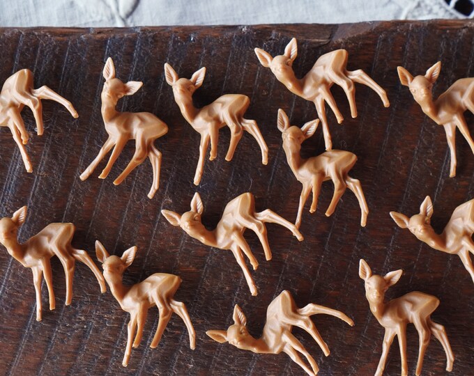 Miniature Deer Fawn Doe Buck Reindeer Little Christmas Putz Houses ...