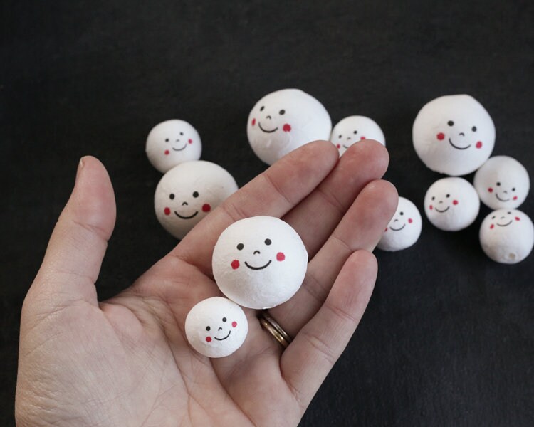 Spun Cotton Heads: SMILING FACE - Vintage-style Cotton Doll Heads With ...