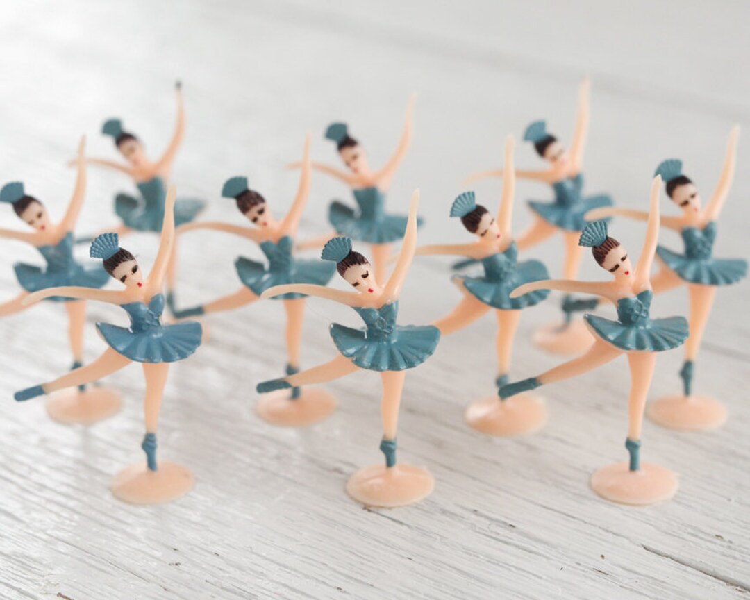 Miniature Ballerina Figures 10 Tiny Blue Ballet Dancer Craft - Etsy