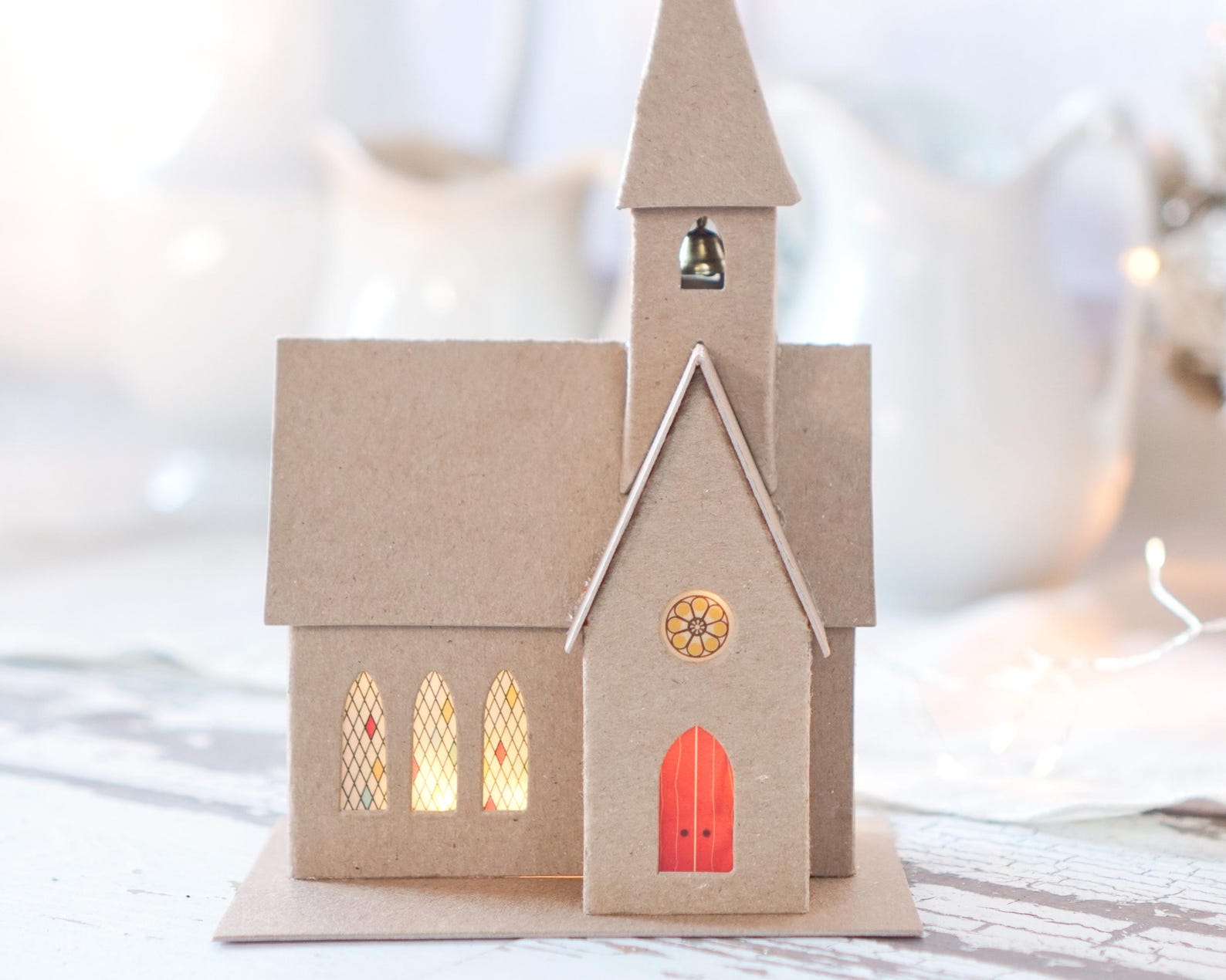 Village Church Kit - DIY Flat Pack Chipboard Christmas Church - Etsy