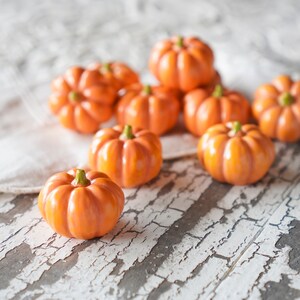 Miniature Plastic Pumpkins - Fall, Halloween 1:12 Dollhouse Minis, 10 ...