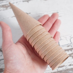 Mini Paper Mache Cones - Small 3 Inch Pressed Cardboard Craft Cones, 12 ...