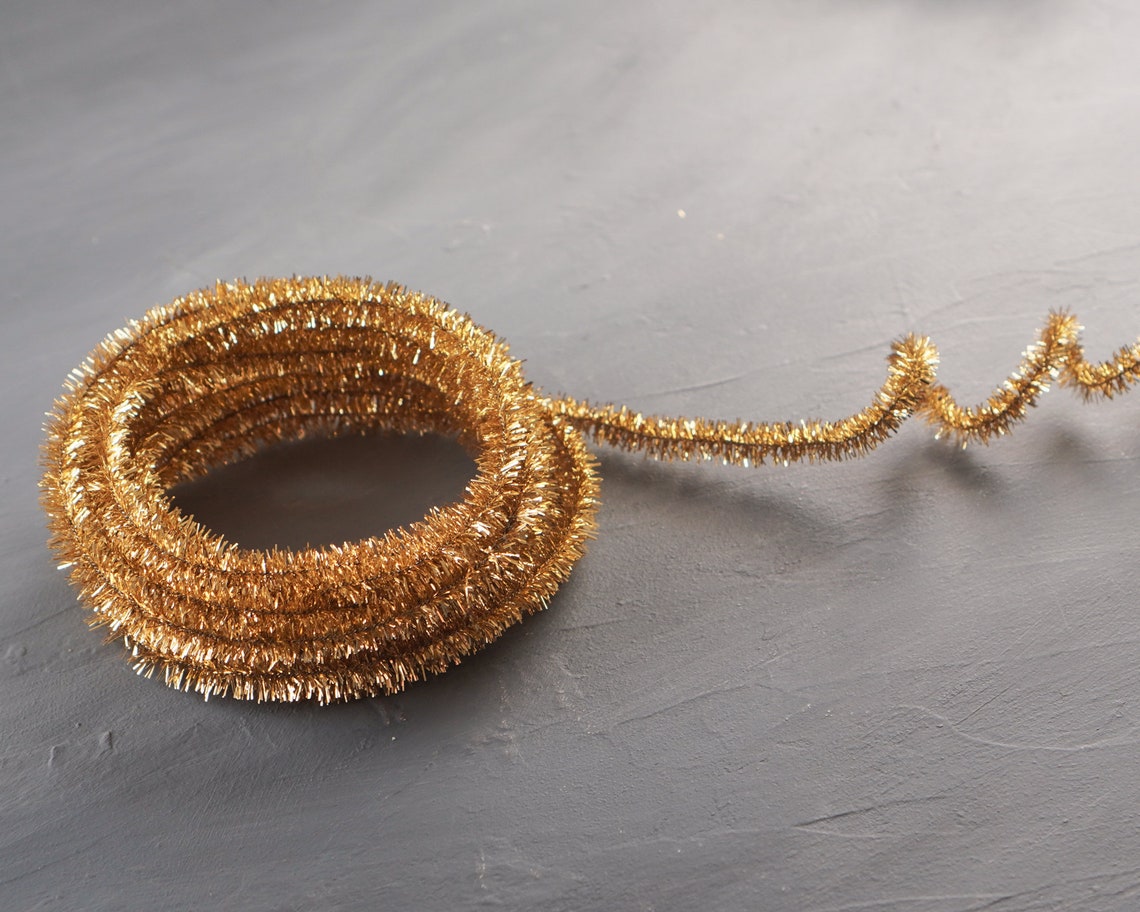 Gold Pipe Cleaner Roping Wired Metallic Lurex Craft Trim 3 | Etsy