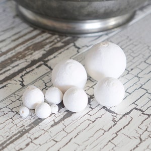 Spun Cotton Balls Sampler Pack, Mixed-size Paper Ball Craft Shapes, 100 ...