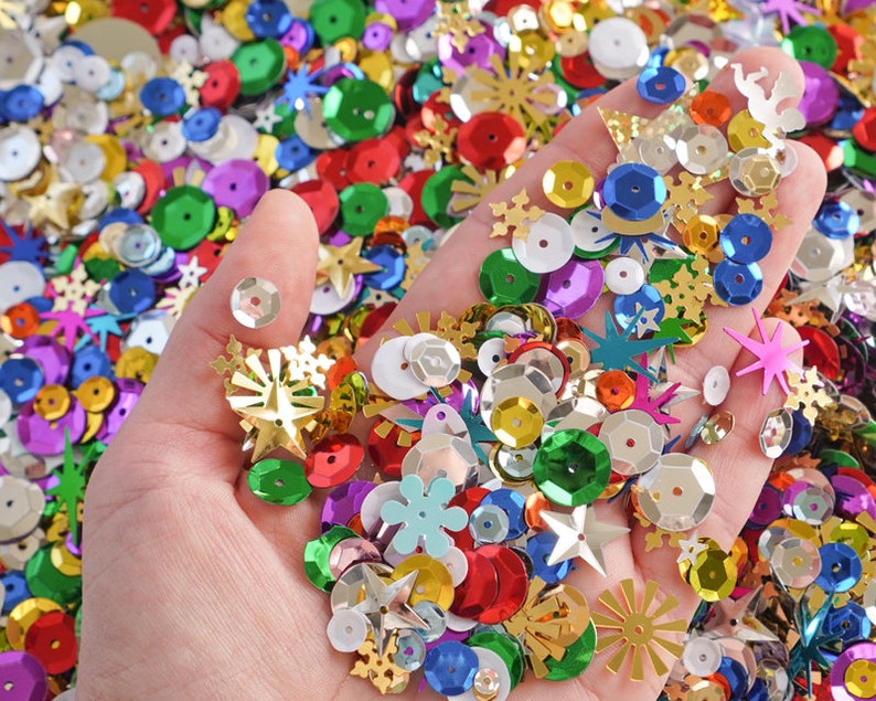 Retro Sequins and Spangles Multi Color Novelty Mix 1/2 Cup | Etsy