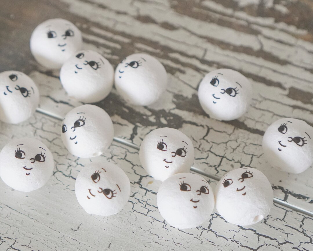 20mm Spun Cotton Heads: BRIGHT EYES - Vintage-style Craft Heads With ...
