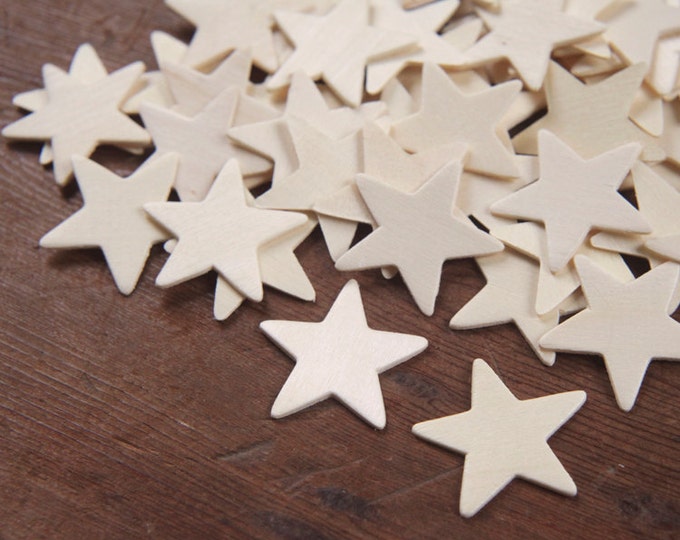 Thin Wooden Stars 50 Small Wood Star Craft Shapes - Etsy