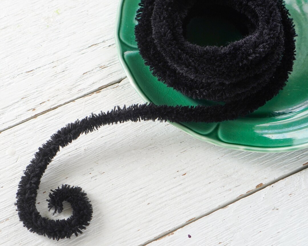 Wired Black Yarn Trim - Fluffy Yarn Fur Craft Cord, 3 Yds. - Etsy