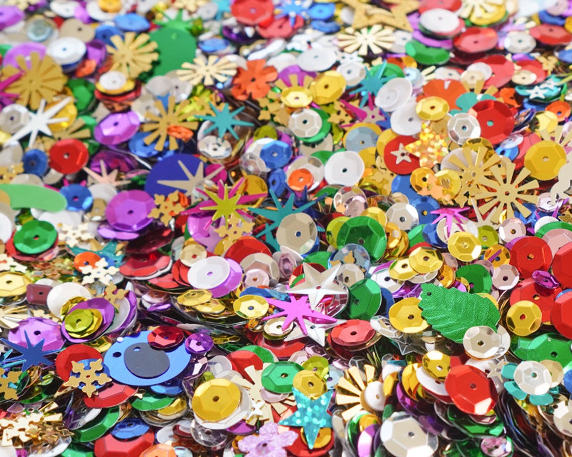 Retro Sequins and Spangles Multi Color Novelty Mix 1/2 Cup | Etsy