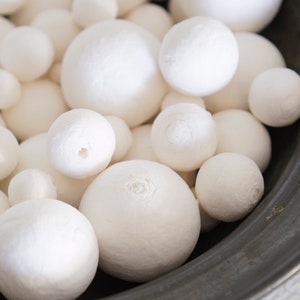 Spun Cotton Balls Sampler Pack, Mixed-size Paper Ball Craft Shapes, 100 ...