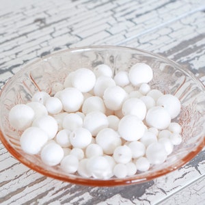 Tiny Spun Cotton Balls Sampler Pack, Mixed Small-size Paper Ball Craft ...