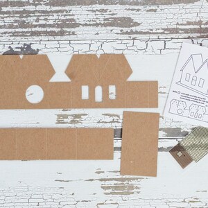 Christmas Village Putz Kit - DIY Flat Pack Vintage Style Chipboard ...