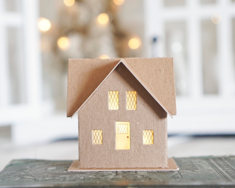 Putz House Kit - DIY Flat Pack Chipboard Christmas VILLAGE HOUSE - Etsy