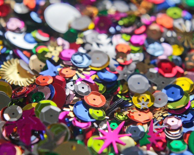 Retro Sequins and Spangles Multi Color Novelty Mix 1/2 Cup | Etsy
