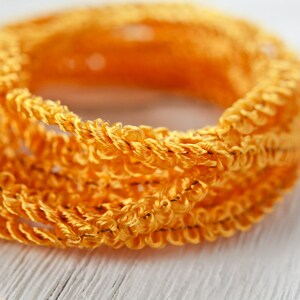 Curly Chenille Vintage Golden Yellow Loopy Angel Hair Wired | Etsy