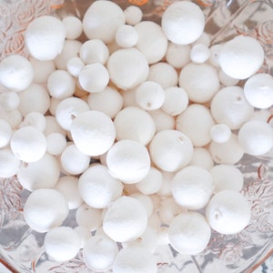 Tiny Spun Cotton Balls Sampler Pack, Mixed Small-size Paper Ball Craft ...