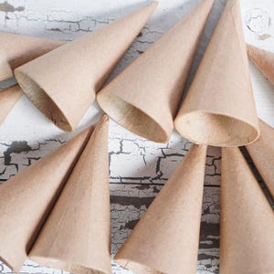 Mini Paper Mache Cones - Small 3 Inch Pressed Cardboard Craft Cones, 12 ...