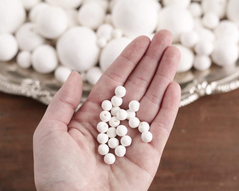 BULK Spun Cotton Balls 8mm Tiny Round Craft Shapes 100 | Etsy