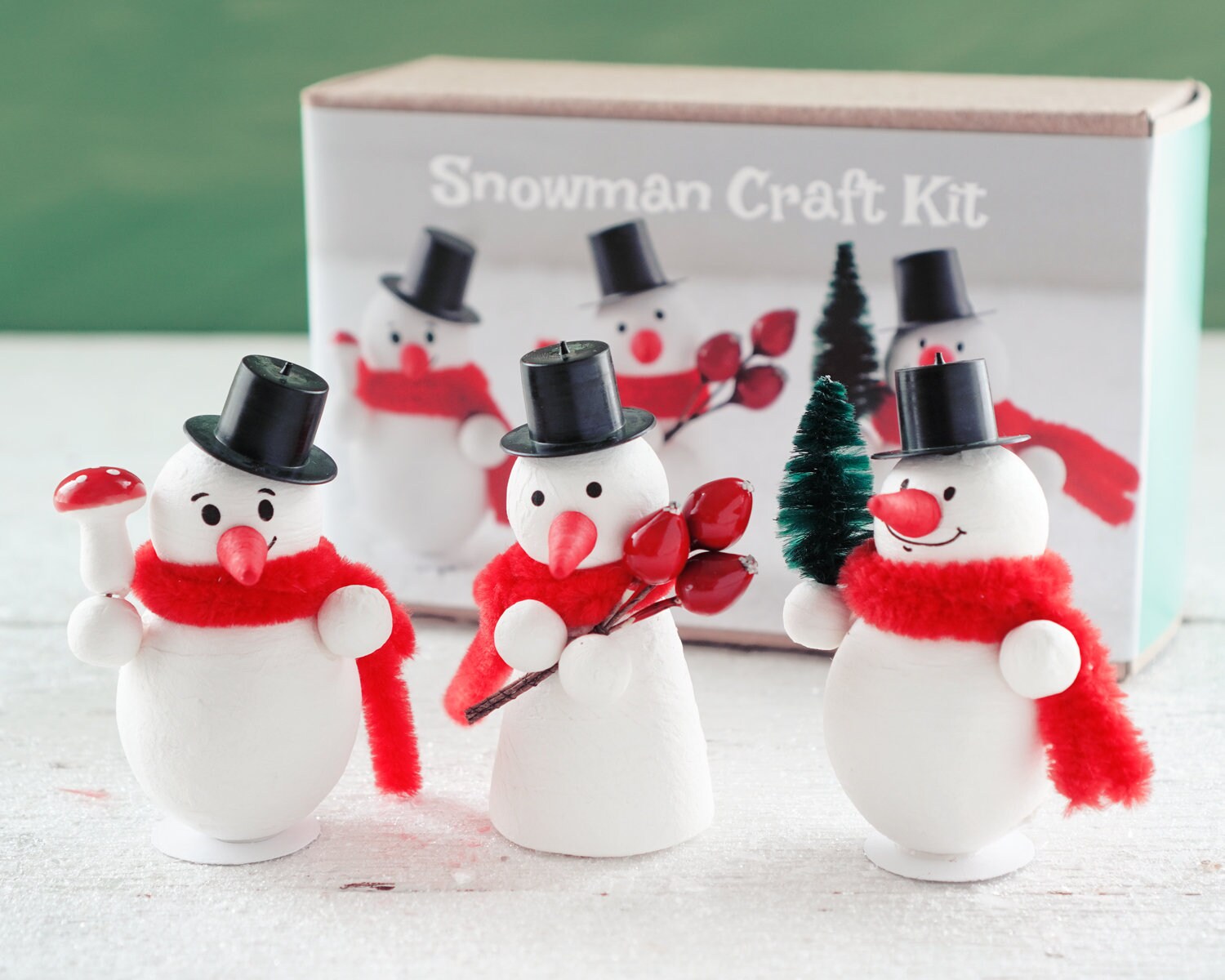 Snowman Craft Kit DIY Spun Cotton Snowmen Christmas - Etsy