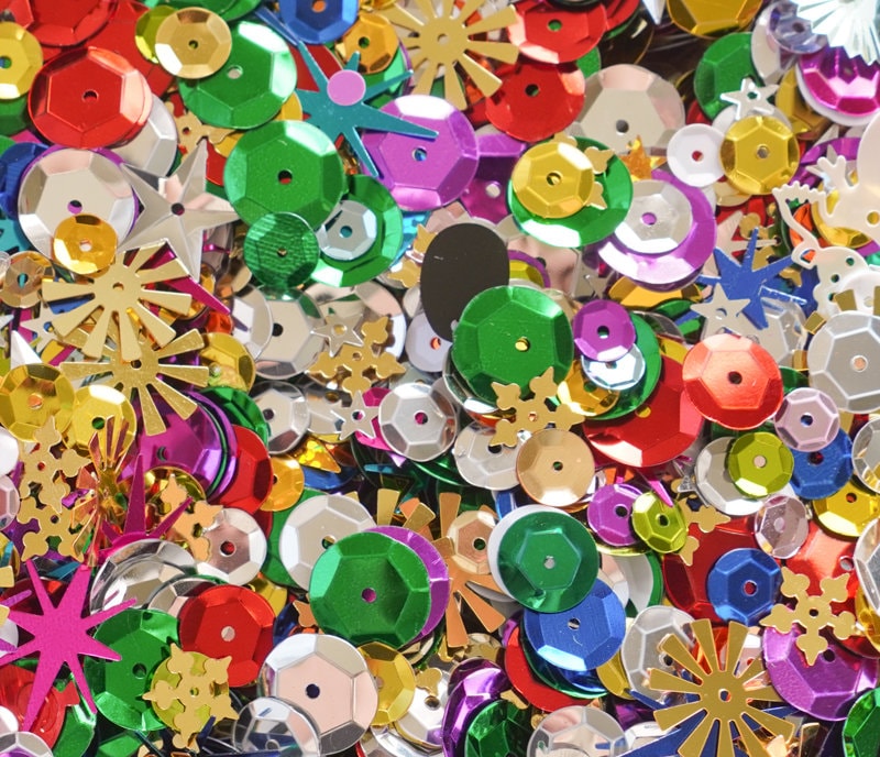 Retro Sequins and Spangles Multi Color Novelty Mix 1/2 Cup | Etsy