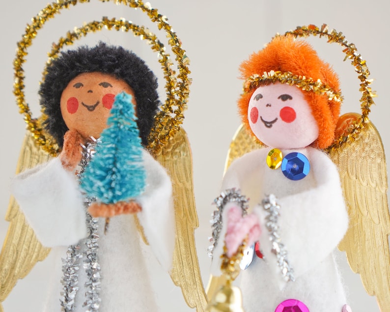 Felt Angel Craft Kit DIY Retro Sequin Christmas Angels | Etsy