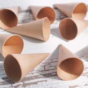 Mini Paper Mache Cones - Small 3 Inch Pressed Cardboard Craft Cones, 12 ...