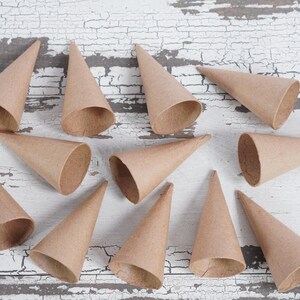 Mini Paper Mache Cones - Small 3 Inch Pressed Cardboard Craft Cones, 12 ...