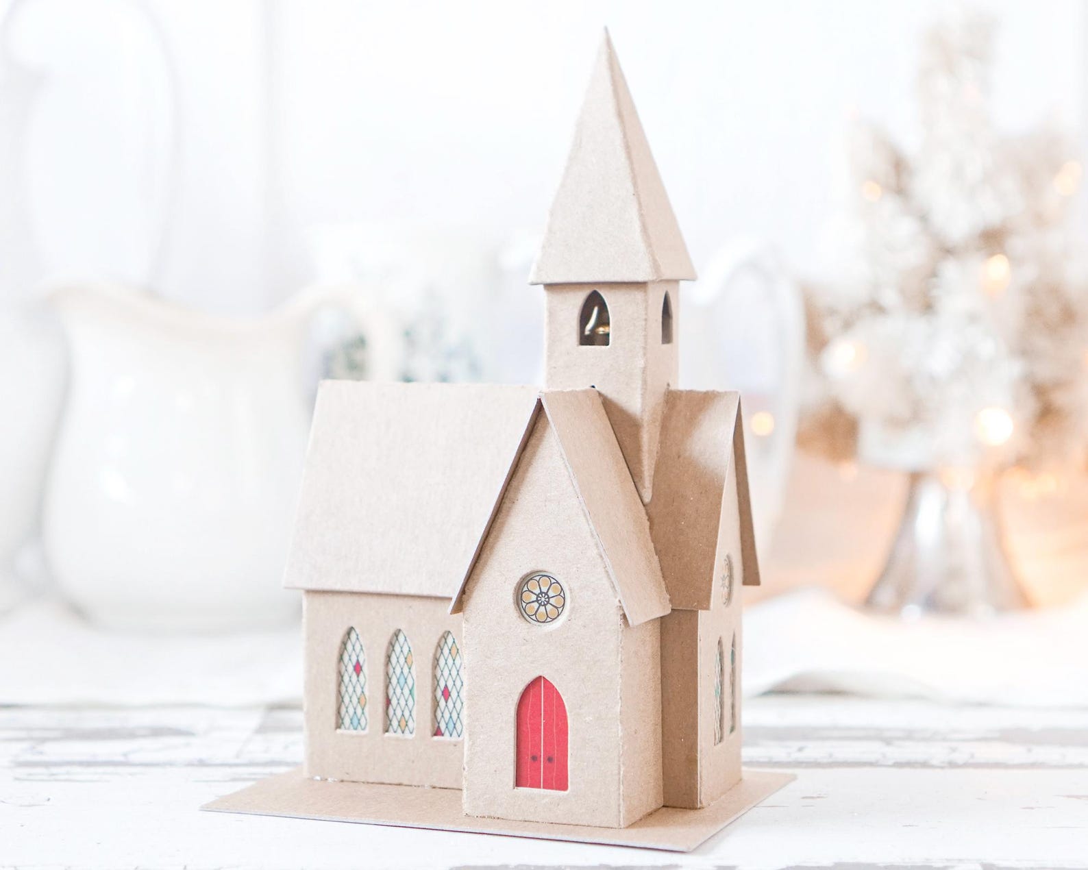 Village Church Kit - DIY Flat Pack Chipboard Christmas Church - Etsy