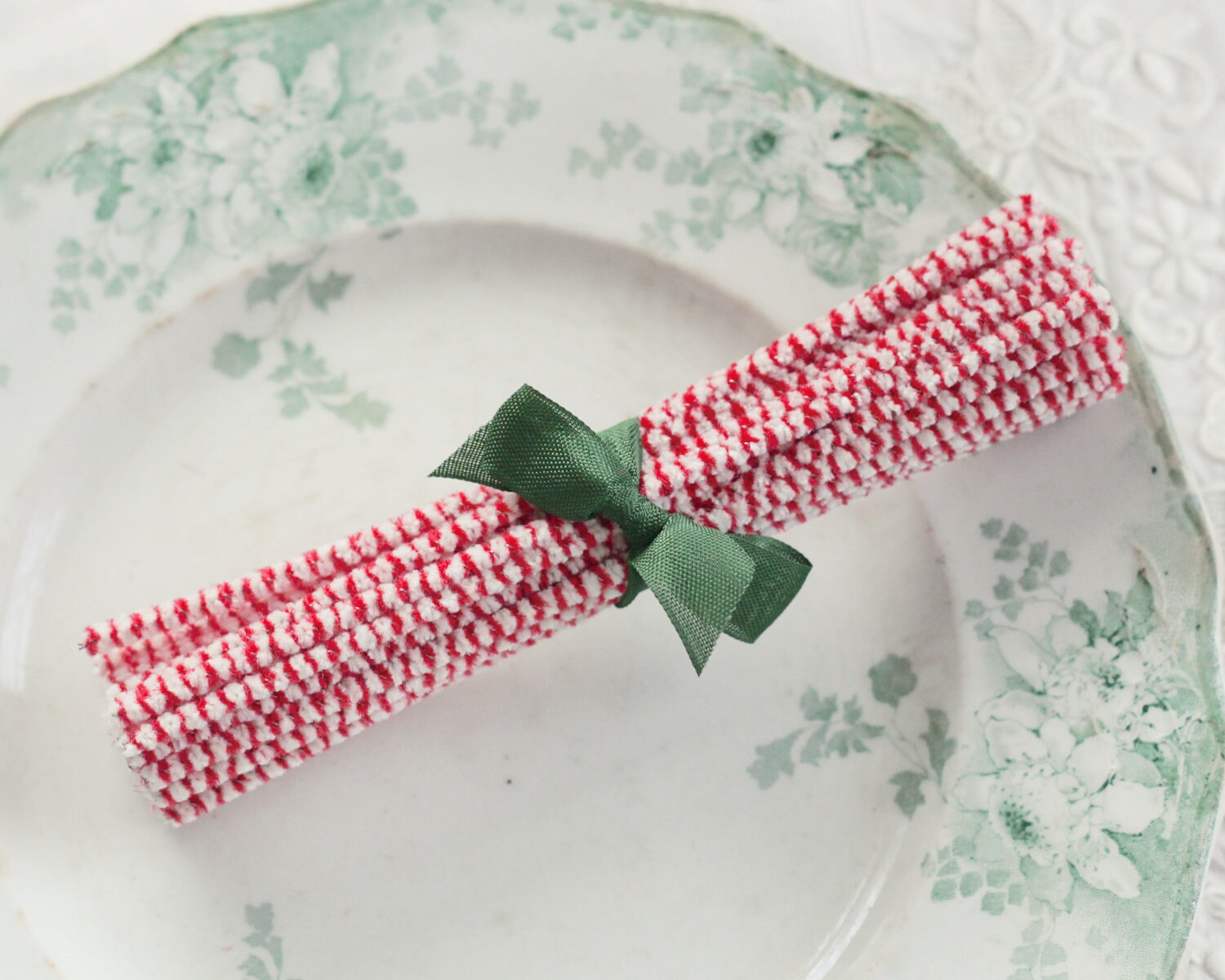 Stiff Bristle Pipe Cleaners Red and Cream Candy Cane Striped - Etsy