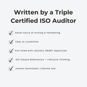 HSEQ Policy & Objectives Toolkit | ISO 45001, 14001, 9001 Aligned ...