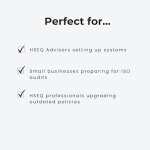 HSEQ Policy & Objectives Toolkit | ISO 45001, 14001, 9001 Aligned ...