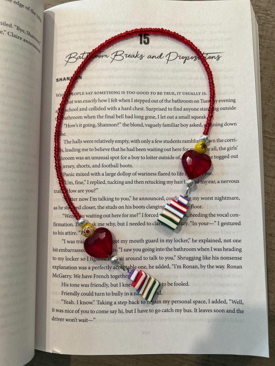 Handmade Beaded Bookmark | Heart & Book Charms - Etsy