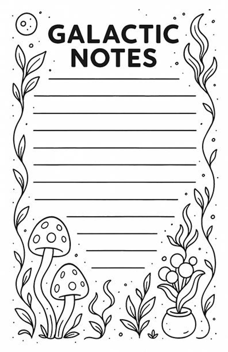 Alien Printable Bundle – 4 Sci-fi Note Pages - Etsy