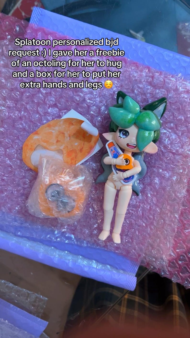 Custom Bjd Splatoon Inspired Doll Figure Handpainted Ob11 Doll, Gsc ...