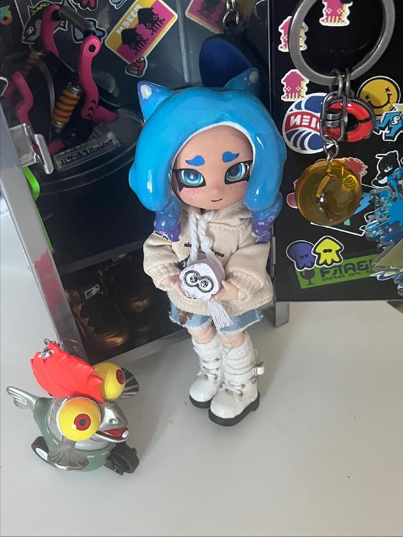 Custom Bjd Splatoon Inspired Doll Figure Handpainted Ob11 Doll, Gsc ...